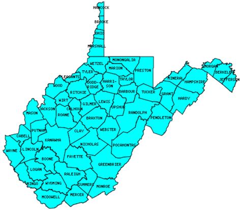 Printable Wv County Map