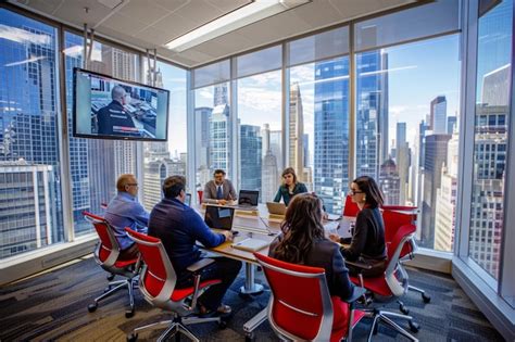 Premium Photo In A Contemporary Office Space Boasting A Stunning City