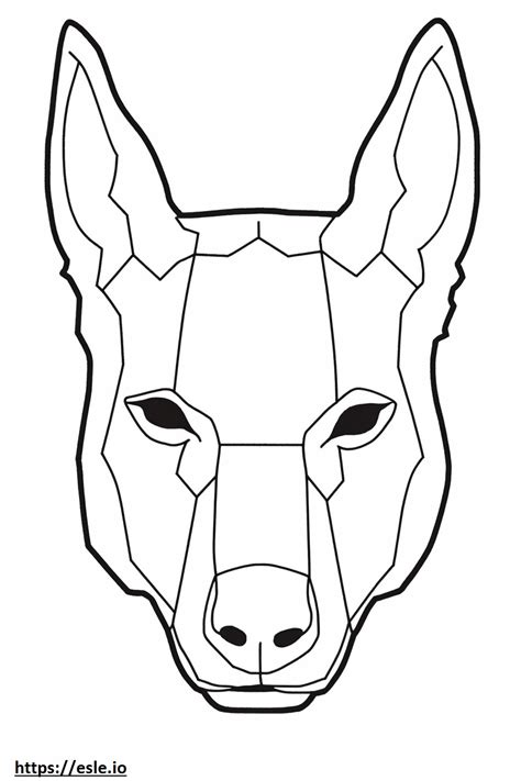 Australian Kelpie Dog Face Coloring Page