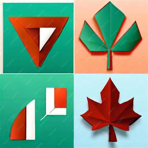 Geometric Leaf Create A Simple Geometric Premium Ai Generated Image