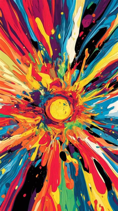 Vibrant Explosion Of Colors In Abstract Artwork Dynamic Splash Effect