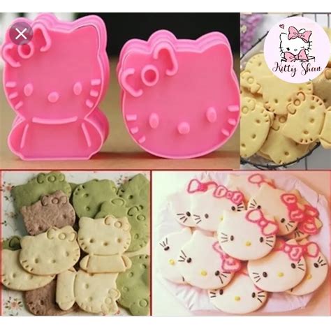 2pcs Set Hello Kitty Cookies Cutter Mould Acuan Biskut Raya Biscuit Hk