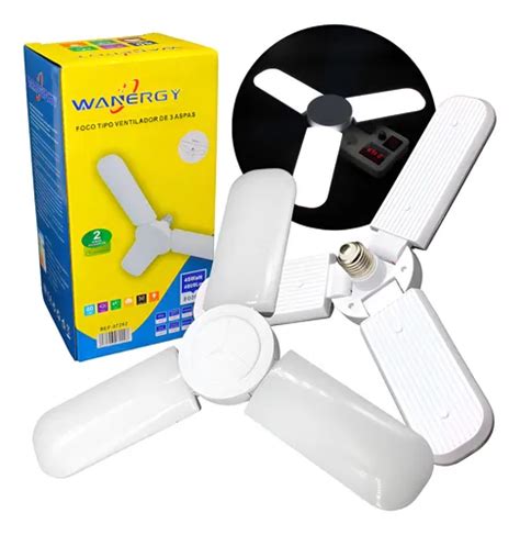 Foco Aspa Lampara Led 45w Luz Led Fria 3 Aspas E27 Soquet Blanco Frío