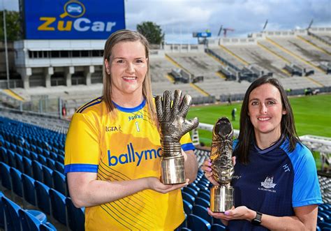 Dublin And Roscommon Stars Hannah Tyrell And Helena Cummins Collect