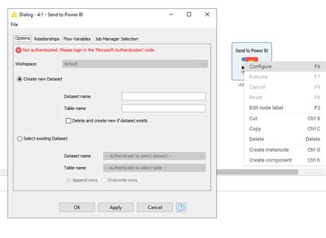 Send To Power Bi Microsoft Connection Node Problem Knime Extensions