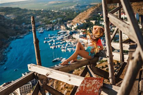 Wallpaper Women Outdoors Closed Eyes Barefoot Sitting 2048x1362