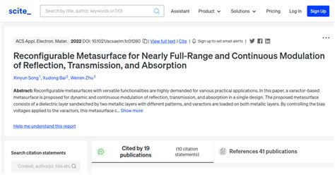 Reconfigurable Metasurface For Nearly Full Range And Continuous