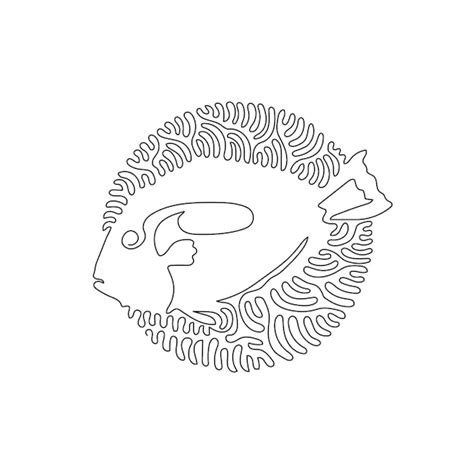 Premium Vector Continuous Curve One Line Drawing Of Cute Blue Tang Abstract Art For Logo Wall