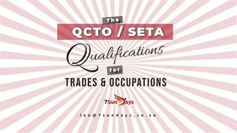Qcto Skills Programmes List Sdp Accreditation 7sundays