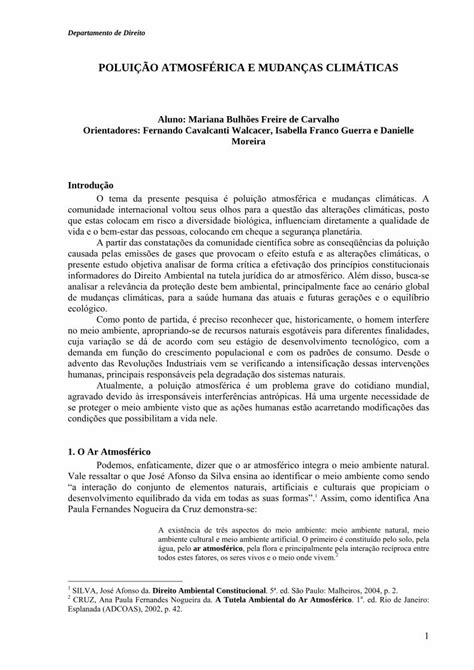 Pdf PoluiÇÃo AtmosfÉrica E MudanÇas ClimÁticas · Causada Pelas