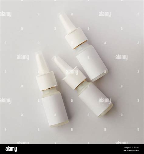 Plastic Nasal Spray Bottles Mockup Medical Moisturizer For Flu And