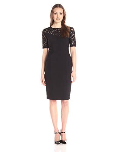 Adrianna Papell Womens Structured Seam Detail Sheath Dress Coralitos