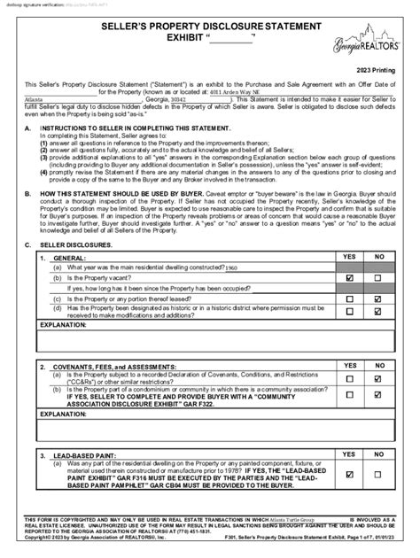 Fillable Online Free Property Disclosure Statement Pdfword Fax Email Print Pdffiller