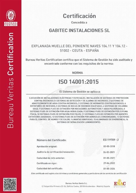 Nuestras Certificaciones Gabitec Instalaciones