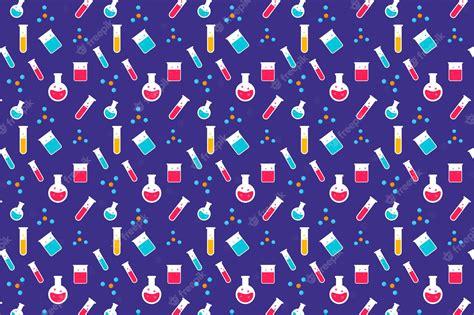 Premium Vector Seamless Science Pattern Background Vector With Molecular Basis And Test Tube