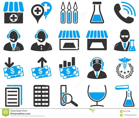 Medische Tweekleurige Pictogrammen Vector Illustratie Illustration Of