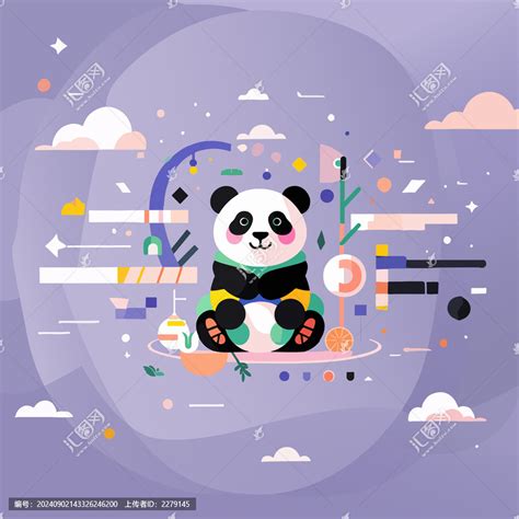 大熊猫卡通插画设计模板下载 设计素材素材下的动漫卡通设计模板 汇图网