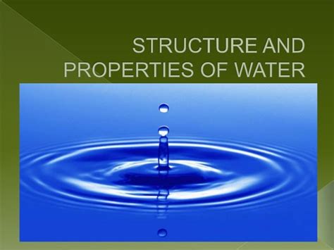 Structure And Properties Of Water