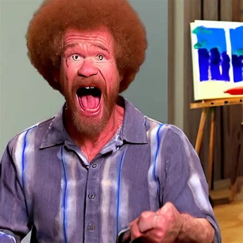 Insanely Angry Bob Ross Screaming At Painting Mistake Stable
