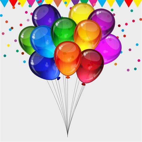 Birthday Party Vector Background Realistic Transparency Colorful