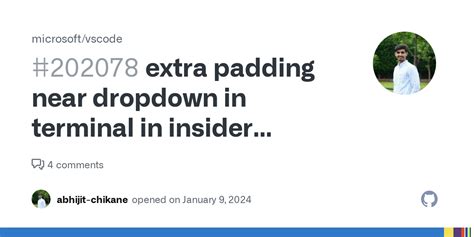 Extra Padding Near Dropdown In Terminal In Insider Release · Issue