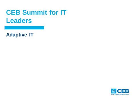 Pdf Ceb Summit For It Leaders Io10x