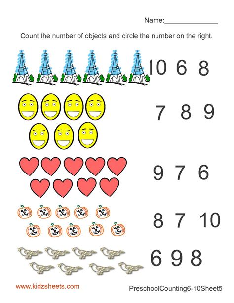 Pre K 4 Math Sheet