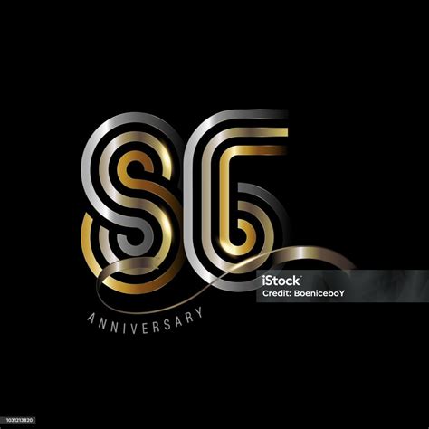 Ilustración De Logotipo De Celebración De Aniversario De 86 Años Con La