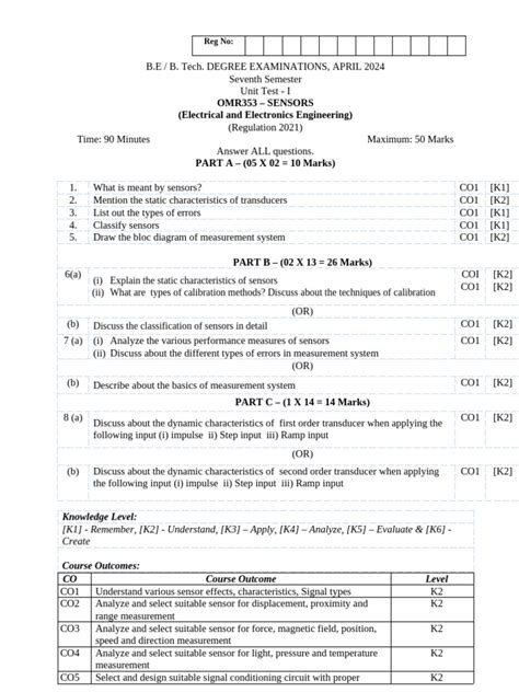 unit test question 1 sensors pdf sensor electronics