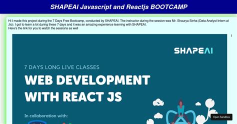 Web Dev With Reactjs Readme Codesandbox