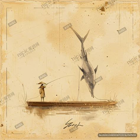 Ai创作图插画钓鱼 手绘垂钓海报 钓鱼背景墙钓鱼设计 捕鱼手绘 渔夫和小孩 渔夫捕鱼图 渔翁插画 钓鱼手绘 渔夫插画 捕鱼插画 钓鱼插画 钓鱼