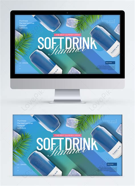 時尚簡約色彩漸變風格軟飲主題網頁ui橫幅圖片素材 PSD圖片尺寸 px 高清圖案 zh lovepik