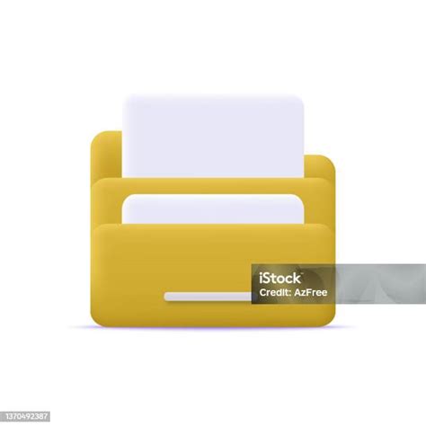 파일3d 노란색 색 만화 스타일의 아카이브 폴더 벡터 개념에 대한 스톡 벡터 아트 및 기타 이미지 개념 개념과 주제 고풍