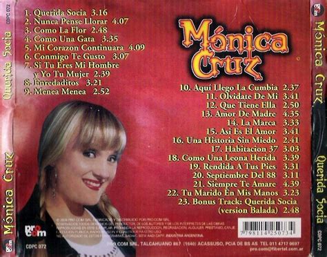 Car Tula Trasera De Monica Cruz Querida Socia Portada