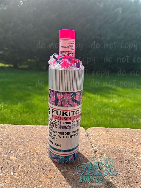 Cup Lid Fukitol Thyroid Cancer Prescription Pill Fake 3d Ice Lid