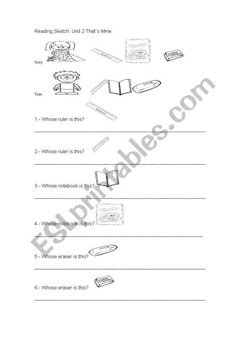 Whose Esl Worksheet By Panda