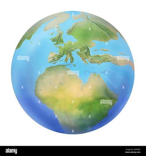 Europe Mid Tertiary Period Artwork Of The Position Of Earths