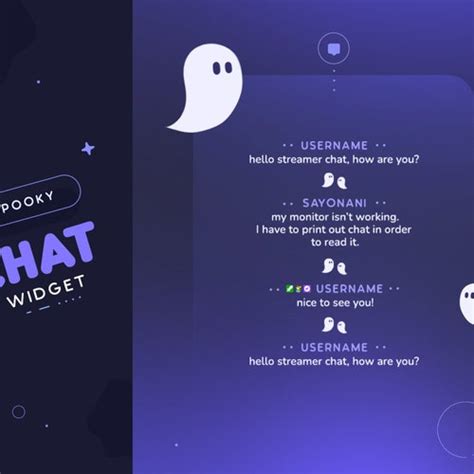 Spooky Ghost Twitch Chat Widget Halloween Cute Purple Ghost Etsy
