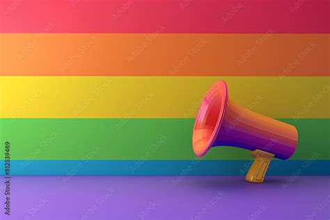 Amplifying Equality And Advocacy Vibrant Rainbow Pride Megaphone Icon
