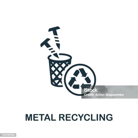 금속 재활용 아이콘입니다 재활용 수집에서 간단한 그림 웹 디자인 템플릿 인포 그래픽 등을위한 크리에이 티브 금속 재활용 아이콘 0명에 대한 스톡 벡터 아트 및 기타 이미지