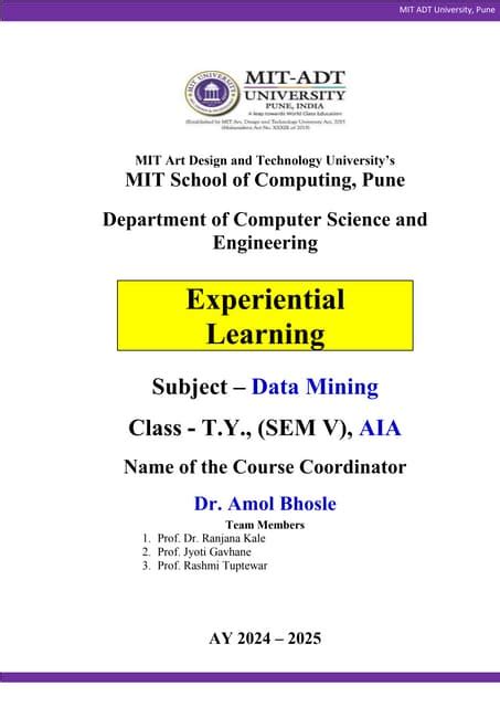 Experiencial Learning In Data Mining For Association Rule Pdf