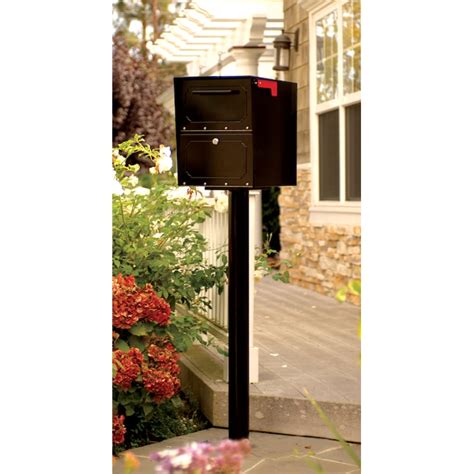 Architectural Mailboxes Post Mount Black Metal Extra Large Lockable