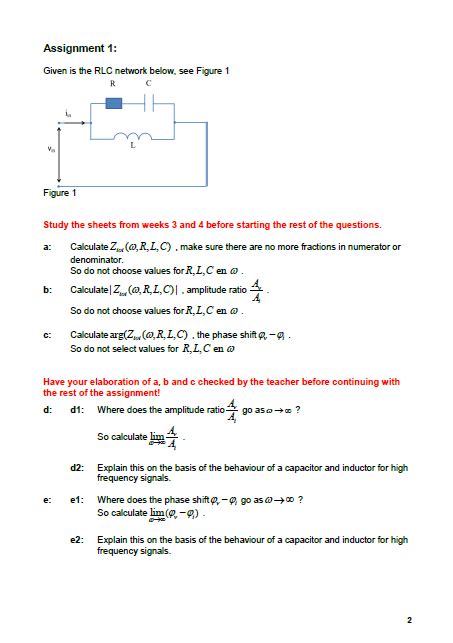 Solved Given Is The RLC Network Below See Figure 1 Study Chegg Com
