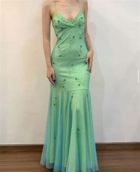 Spaghetti Straps Mermaid Floor Length Prom Dress ﻿ Prom Dresses