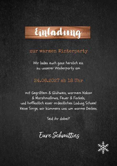 Winterparty Einladung Mit Foto Und Send A Smile