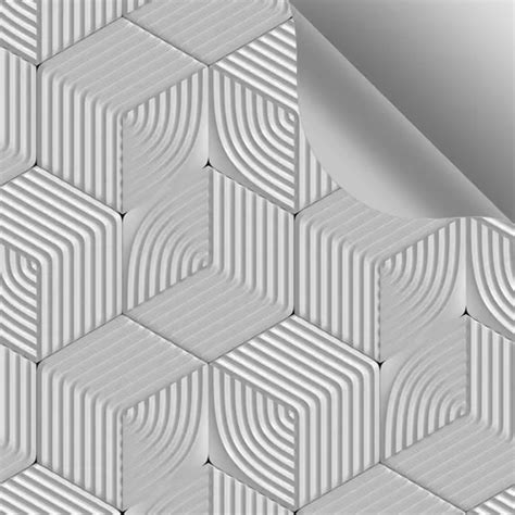 Papel De Parede Autocolante Linhaa Onduladas 3d Cinza 3m Mercadolivre