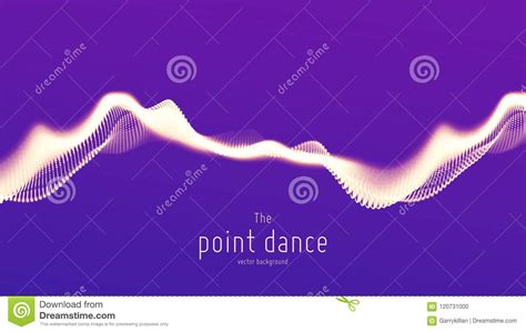 Vector Abstract Violet Particle Wave Points Array Shallow Depth Of