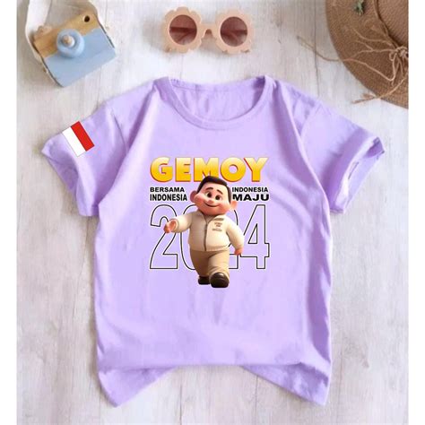 Jual Kaos Anak Dewasa Prabowo Gemoy 2024 Bendera Gemoy Prabowo
