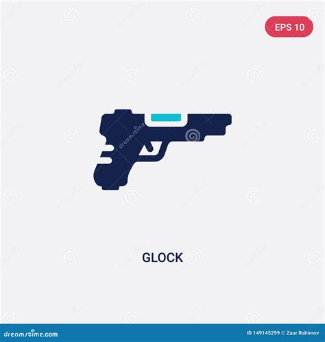 Two Color Glock Vector Icon From Army And War Concept Isolated Blue