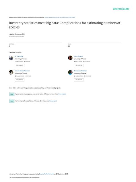 Big Data Set And Species Estimation 2019 Pdf Estimator Statistics